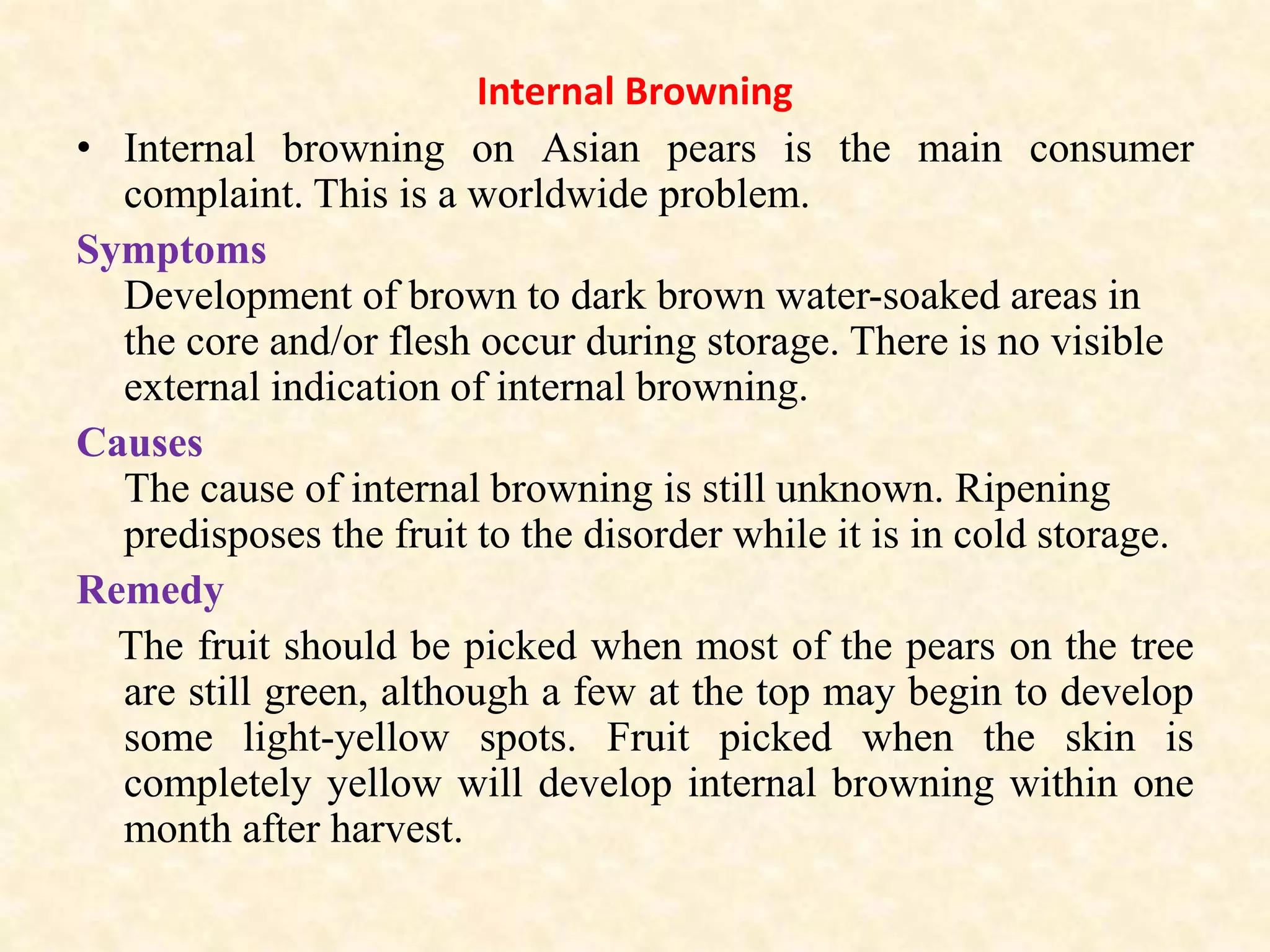 Physiological disorders of temperate and subtropical fruit crops | PPTX