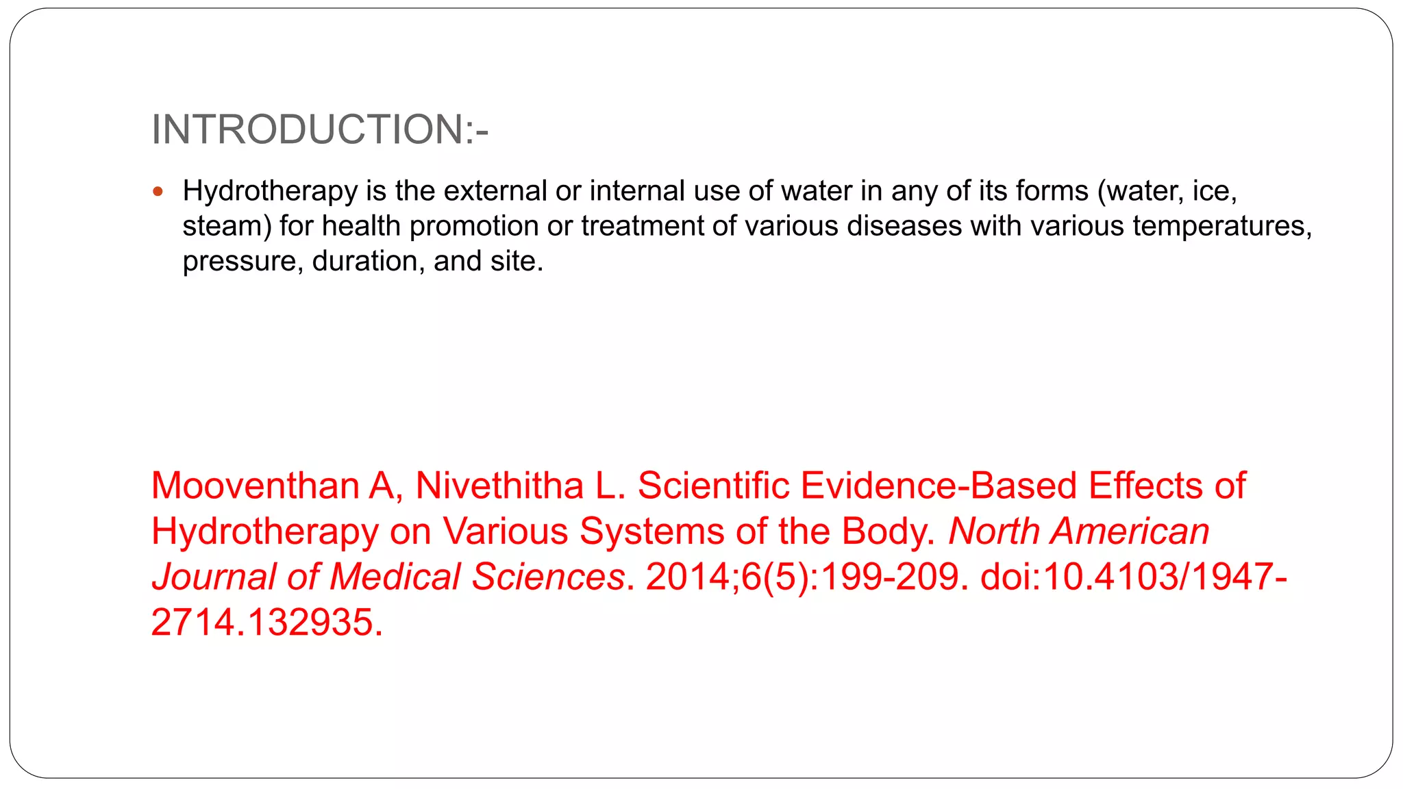Physiological effects of hydrotherapy and Clay Therapy | PPTX