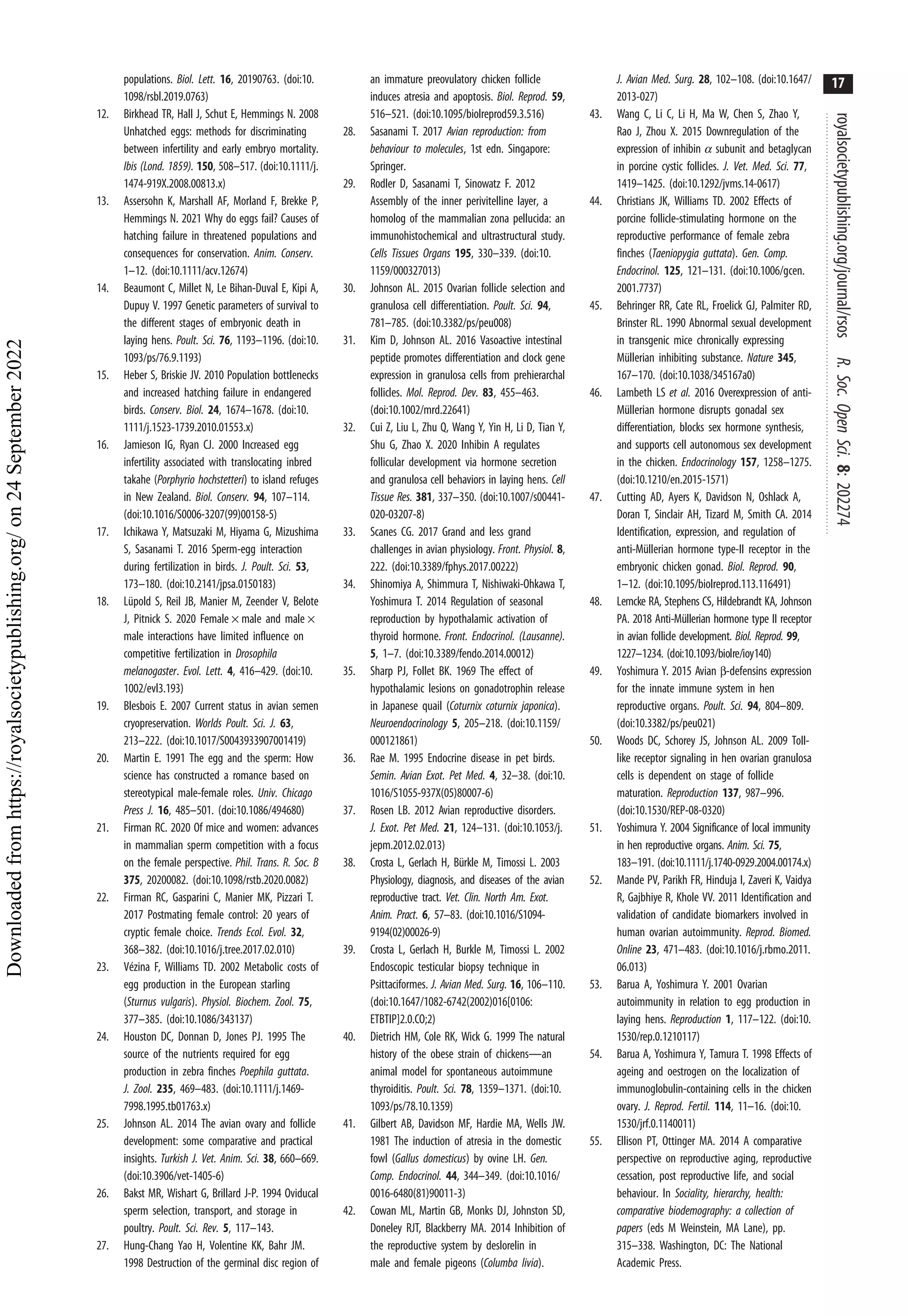 Physiological factors in fertility of birds.pdf | Infertility | Reproductive Health