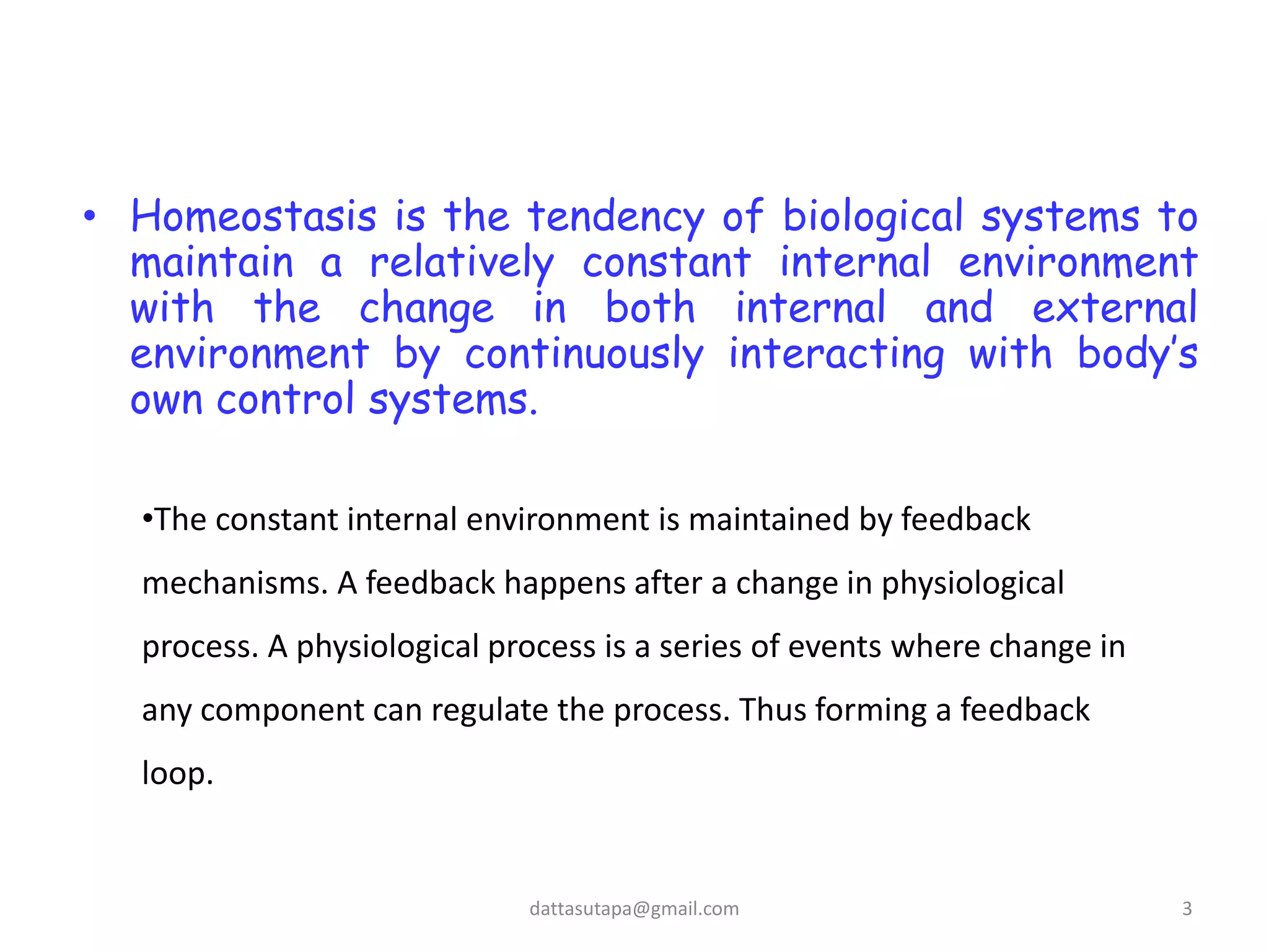 Physiological homeostasis part 1 | PPTX