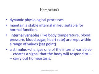Physiological homeostasis part 1 | PPTX