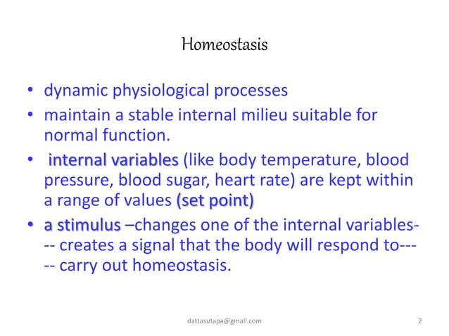 Physiological homeostasis part 1 | PPTX | Biological Sciences | Science