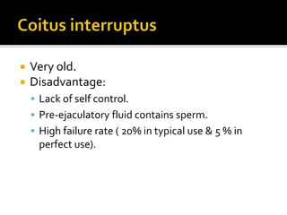 Physiological methods of contraception | PPTX