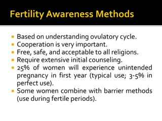 Physiological methods of contraception | PPTX