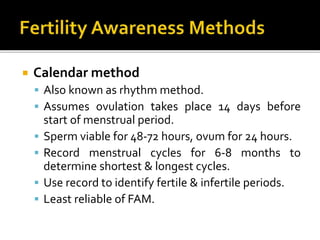 Physiological methods of contraception | PPTX
