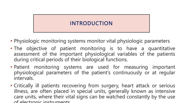 Patient monitoring system to monitor physiological parameters.pptx