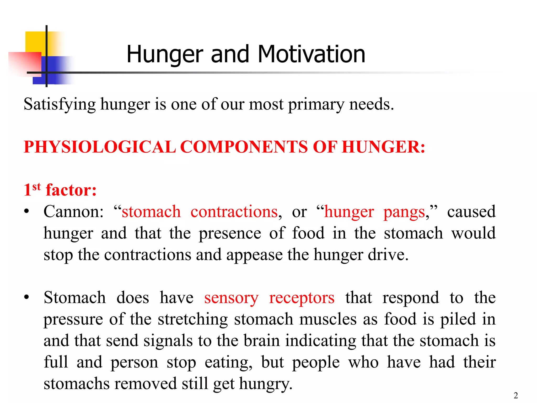 Physiological need and motivation | PPT