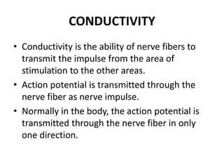 Physiological properties of nerve fibers | PPTX