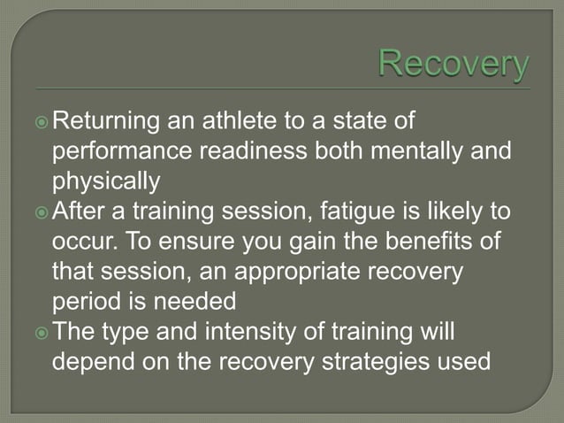 Physiological recovery strategies | PPT