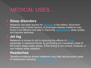 Physiological role of melatonin | PPTX