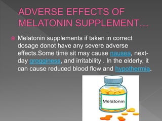 Physiological role of melatonin | PPTX