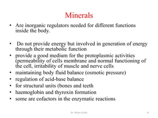 Physiological roles of minerals | PPTX