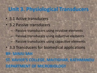 Physiological transducers | PPT