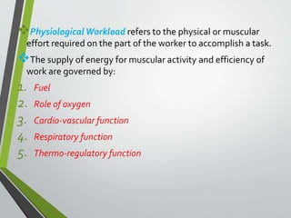 Physiological work issues | PPT
