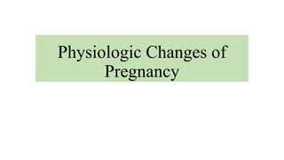 physiologic change during pregnancy| normal vs abnormal | PPT