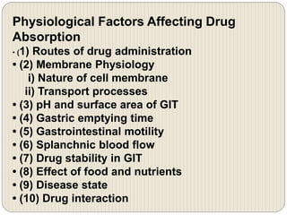 Physiologic factors affecting drug absorption | PPT