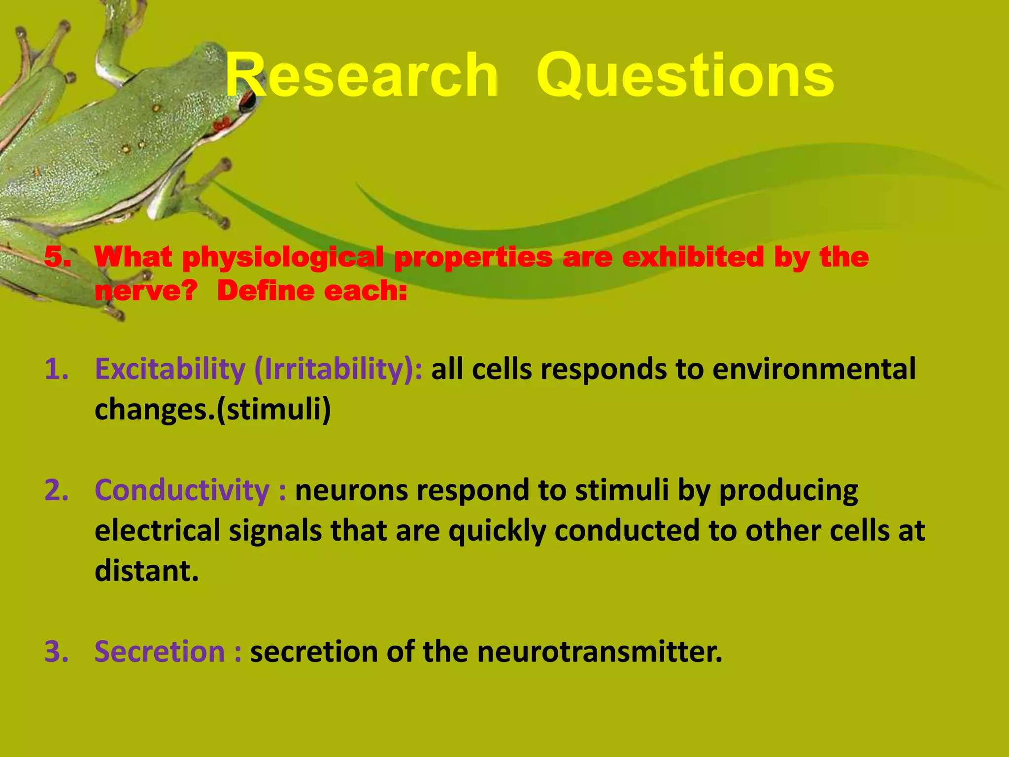 Physiologic properties of a nerve | PPTX