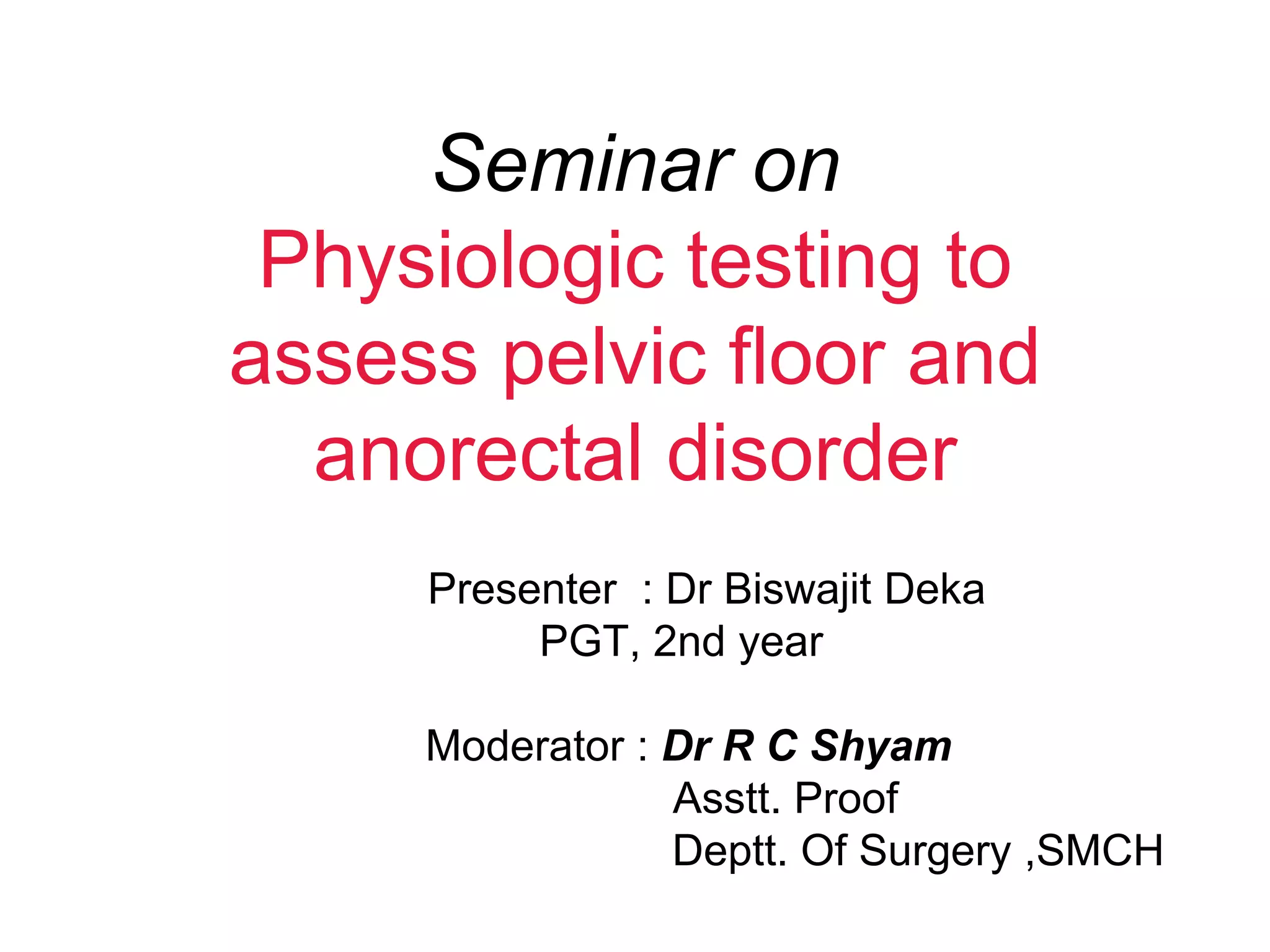 seminar on Physiologic study | PPTX