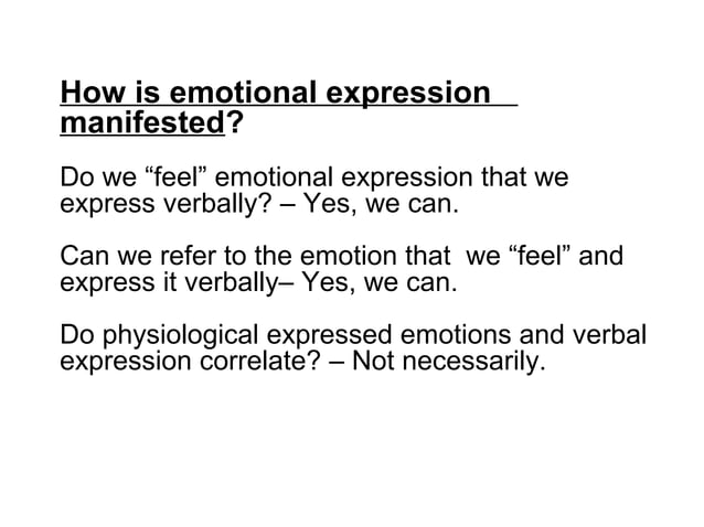 Physiology of emotion | PPT | Science