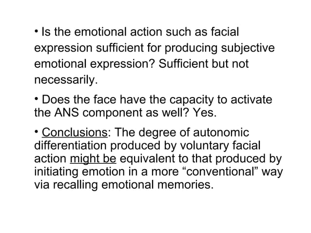 Physiology of emotion | PPT | Science