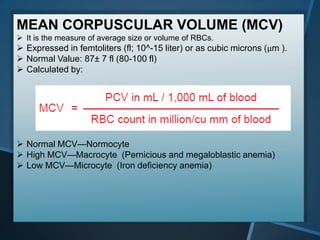 Physiology Presentation: RBC Indices | PPTX