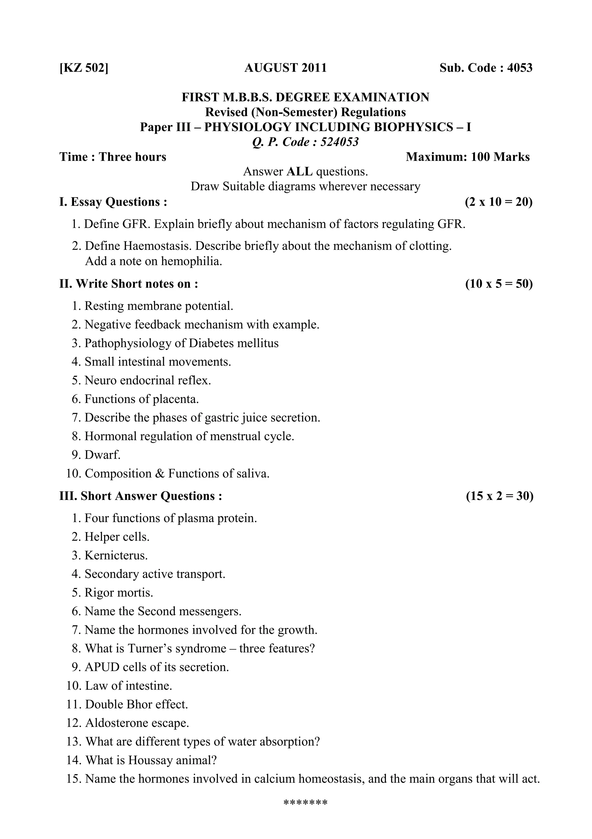 Physiology | PDF