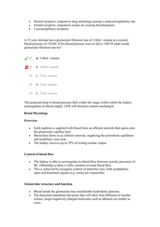 MRCS preparation emrcs question Physiology | PDF