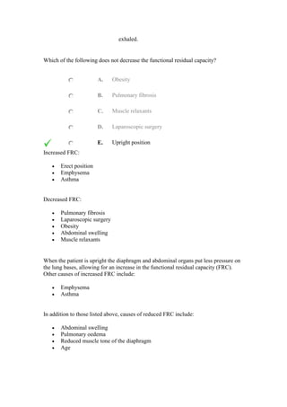 MRCS preparation emrcs question Physiology | PDF