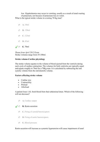MRCS preparation emrcs question Physiology | PDF