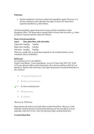 MRCS preparation emrcs question Physiology | PDF