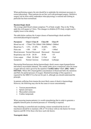 MRCS preparation emrcs question Physiology | PDF