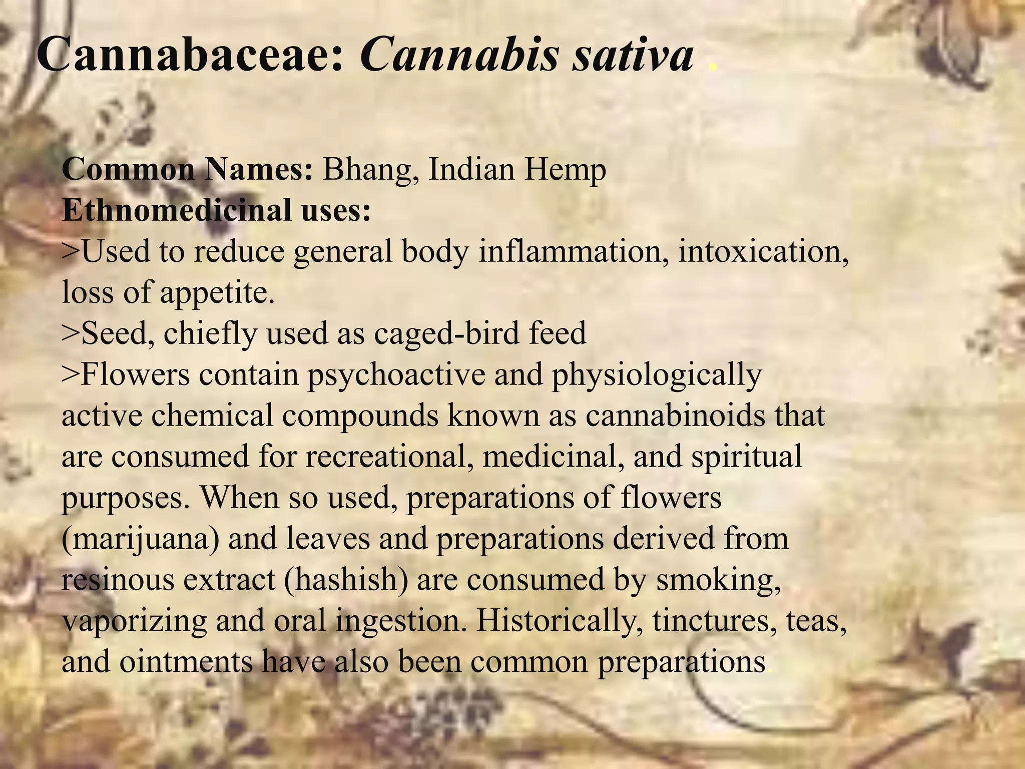 Ethnobotany - Relation between Plants and Human | PPTX