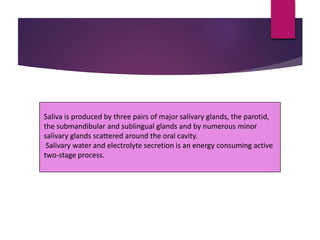 long term arterial blood pressure and physiology of saliva. | PPTX