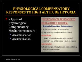 Physiology of high altitude & high pressure | PPT