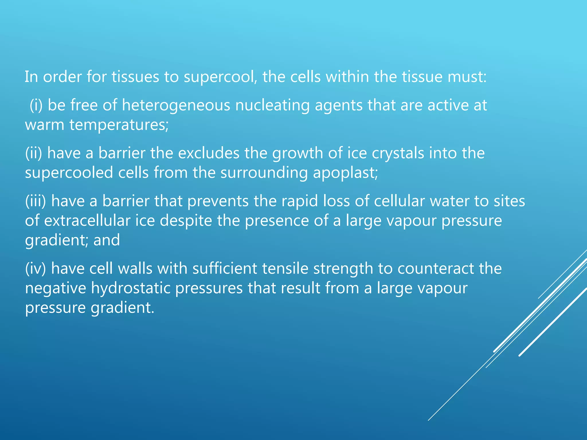 Phase transition - ice nucleation and super cooling in plants | PPTX