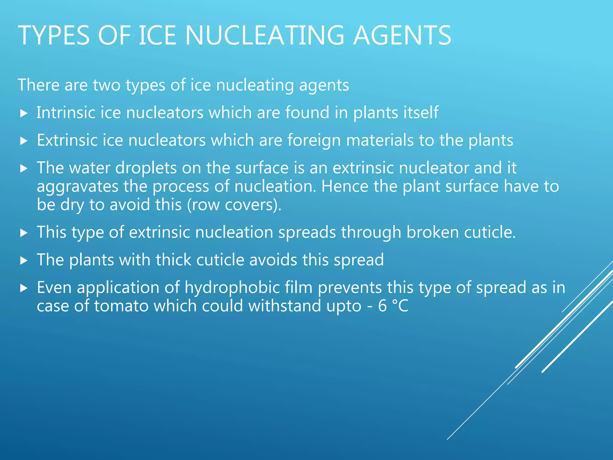 Phase transition - ice nucleation and super cooling in plants | PPTX