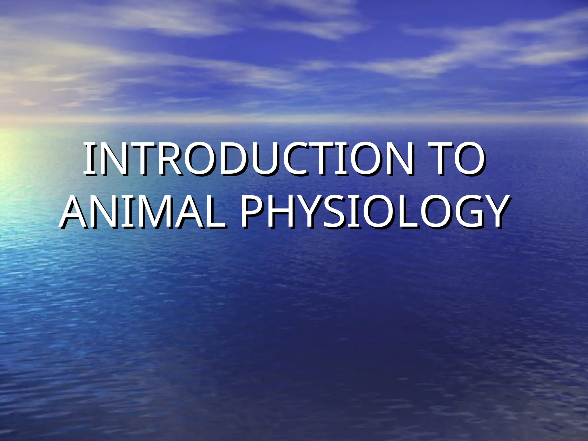 Introduction of animal physiology in vertebrates | PPT