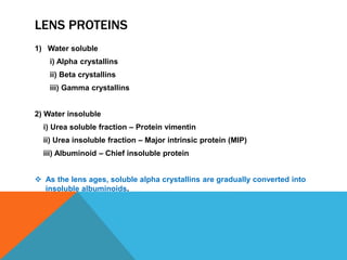 PHYSIOLOGY AND AGING CHANGES OF LENSE.pptx
