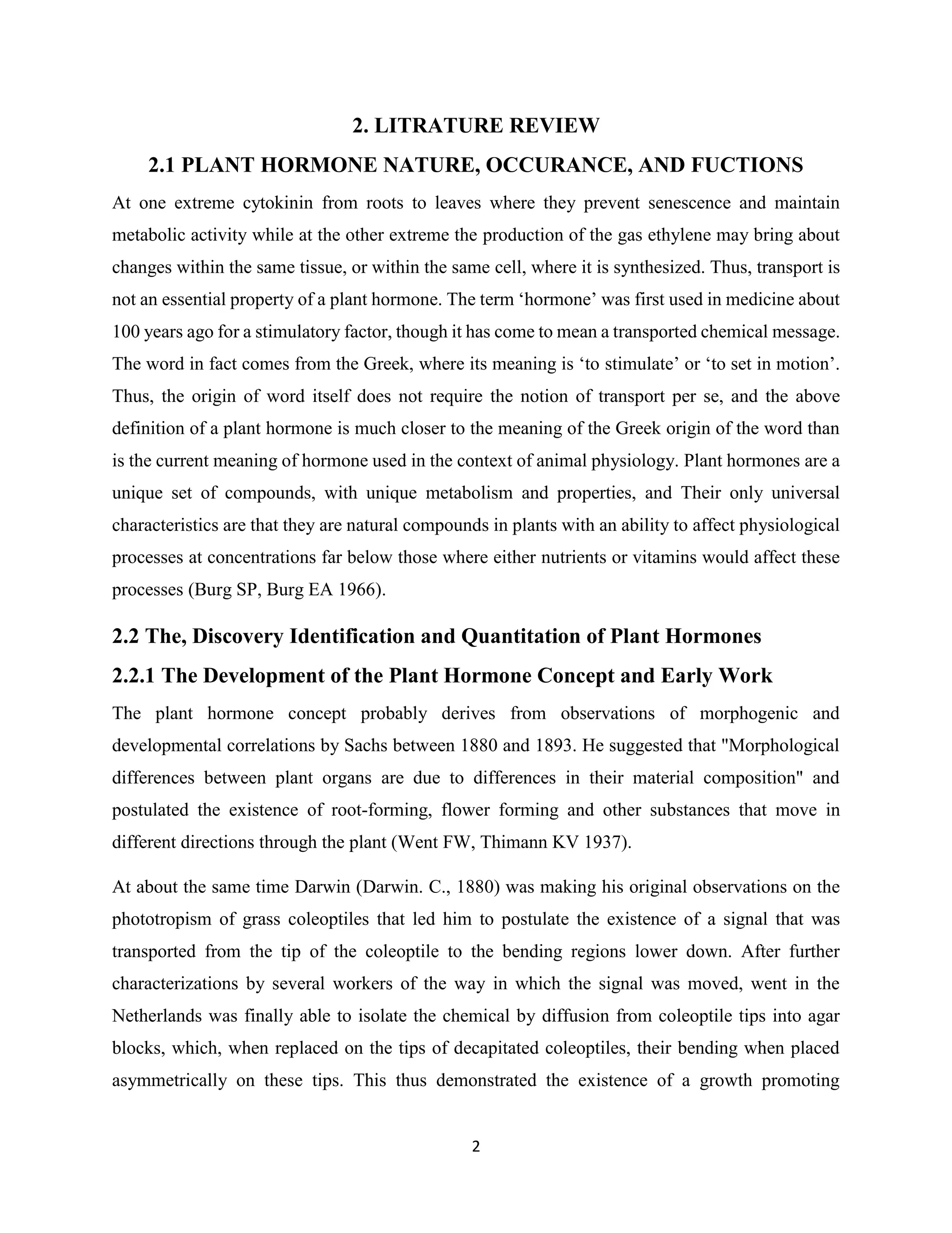 role of plant hormones | PDF