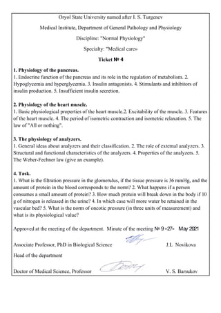 Physiology Exam Paper complete questions | PDF