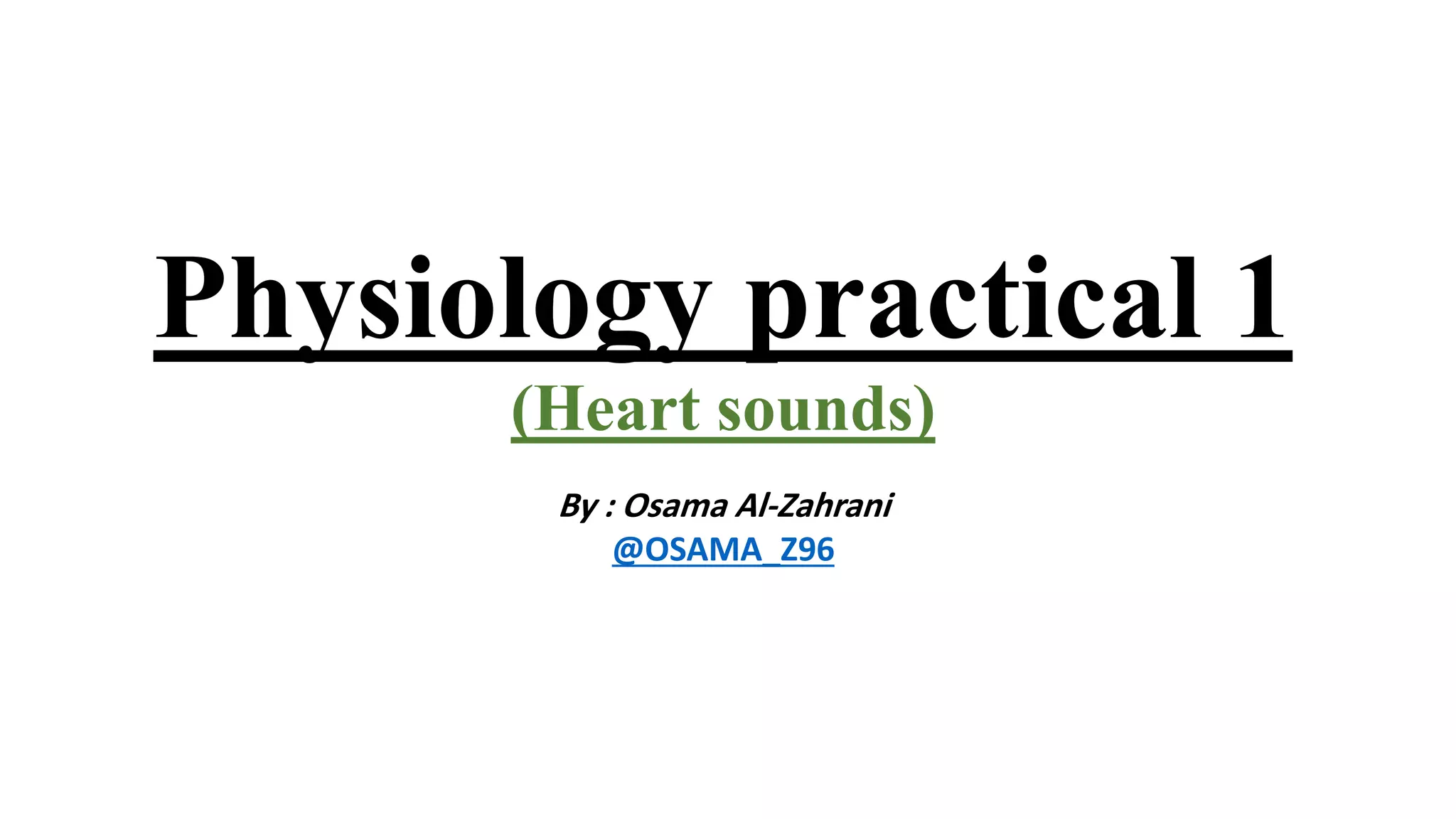 Physiology (heart sounds) | PDF