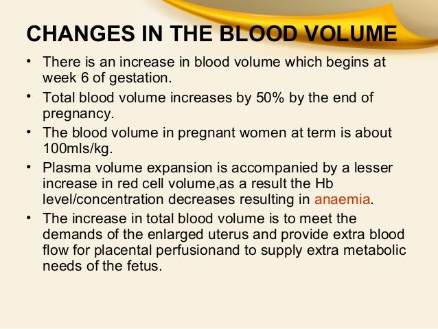 Physiologyical changes during