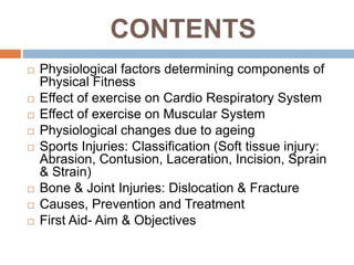 Chapter - 7 Physiology & injuries in sports for Class XII | PPTX