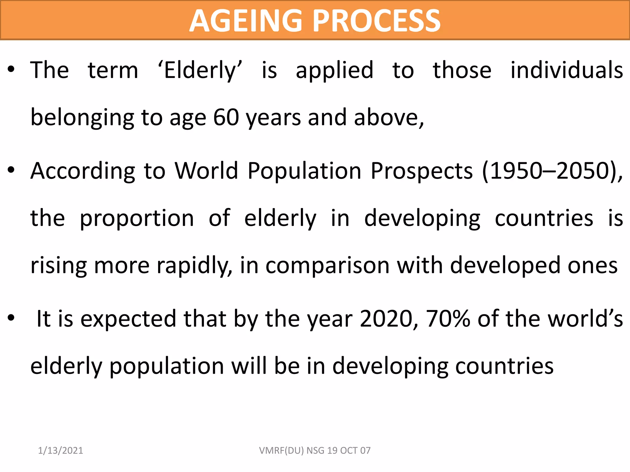 PHYSIOLOGY OF AGING PROCESS | PPTX