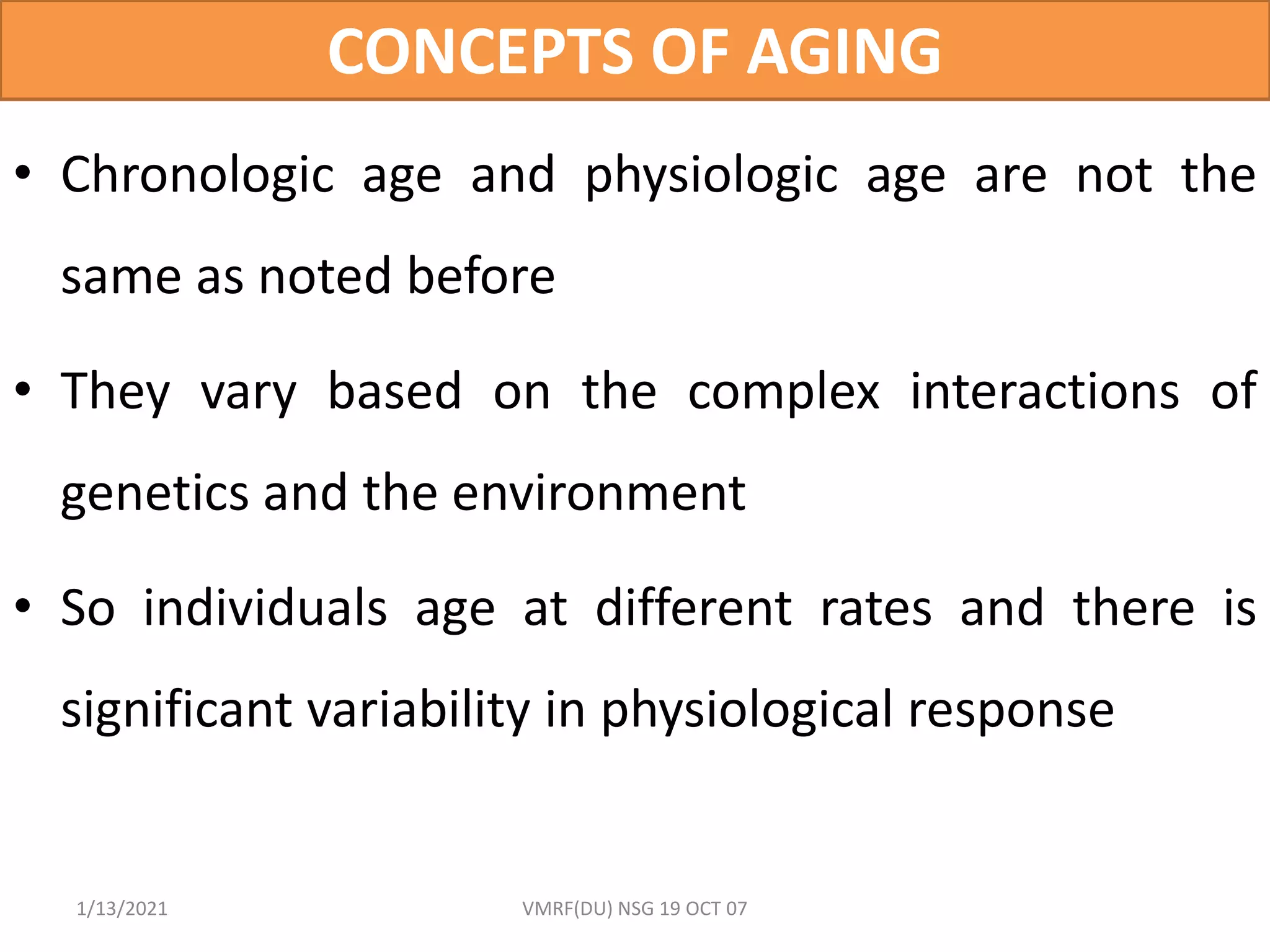 PHYSIOLOGY OF AGING PROCESS | PPTX