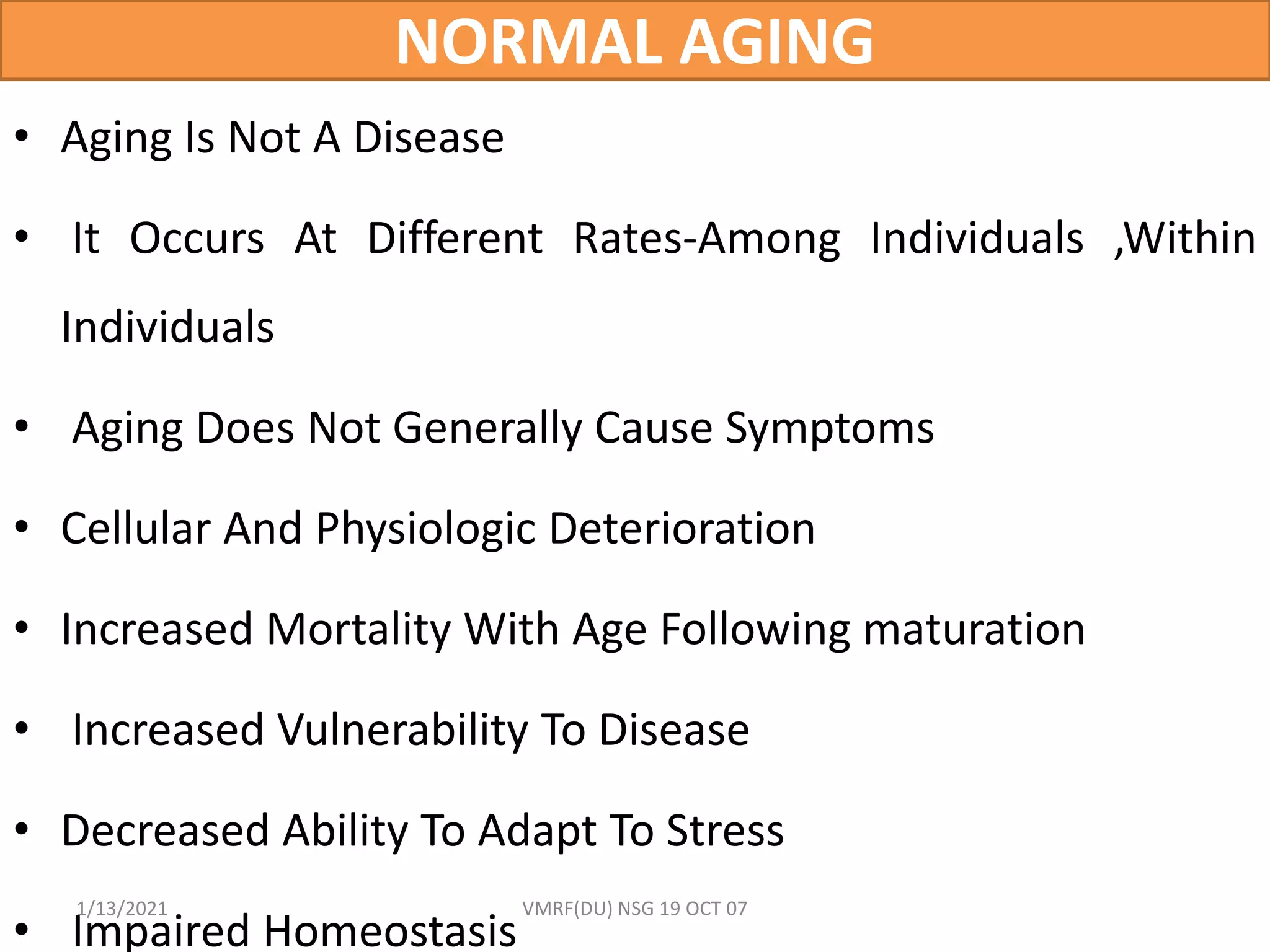 PHYSIOLOGY OF AGING PROCESS | PPTX