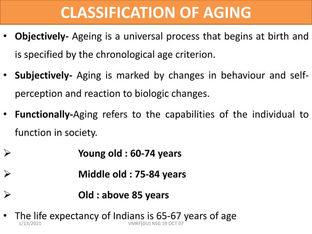 PHYSIOLOGY OF AGING PROCESS | PPTX