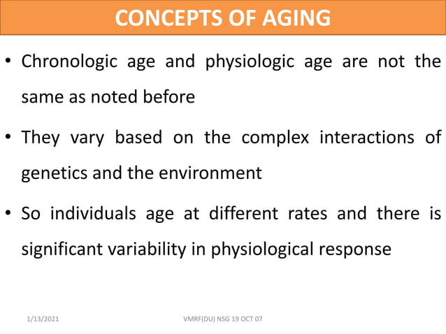 PHYSIOLOGY OF AGING PROCESS | PPTX