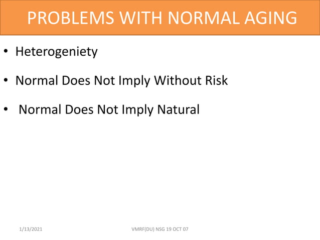 PHYSIOLOGY OF AGING PROCESS | PPTX