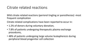 Physiology of Apheresis in blood donors and patients | PPTX